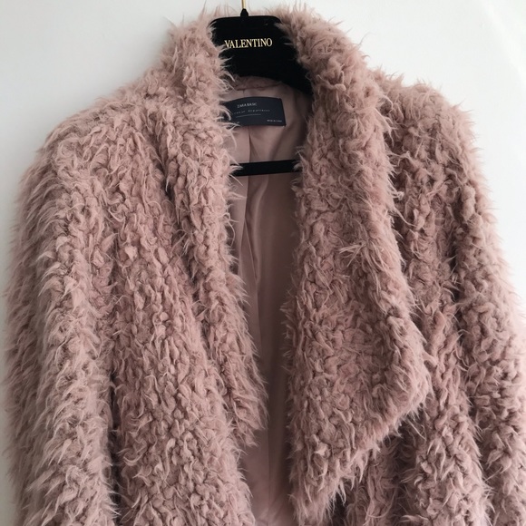 Zara | Jackets & Coats | Zara Pink Soft Faux Fur Jacket | Poshmark